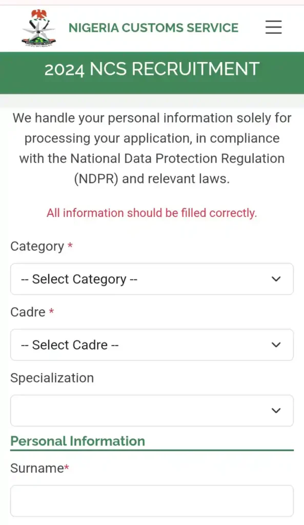Nigeria Customs Service Recruitment 2025 Apply Now Portal
